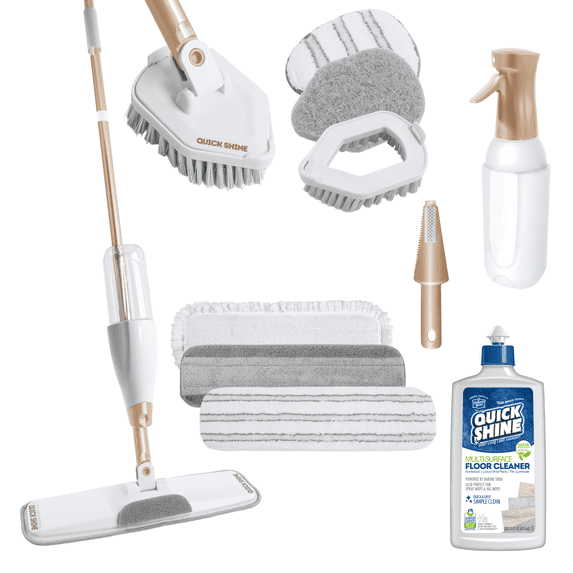 Quick Shine Ultimate Gold Spray Mop Kit | All-In-One 11 Pc Kit w ...