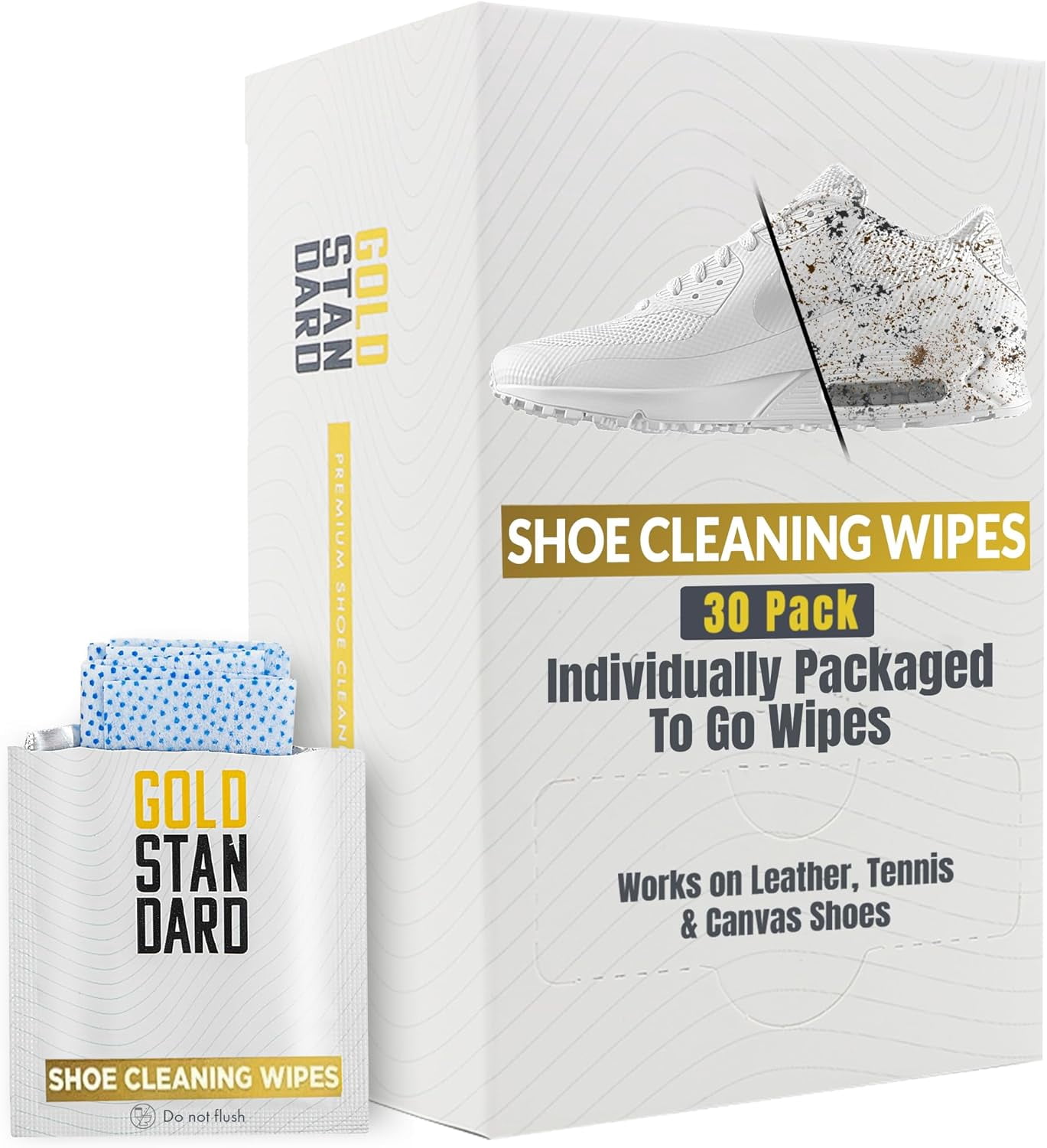 Quick Shoe Cleaning Wipes - Dual Textured Individually Wrapped Sneaker ...
