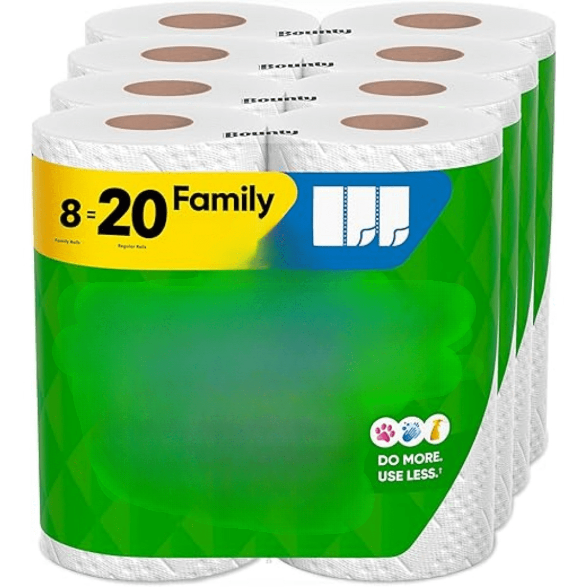 Quick Size Paper Towels, White, 8 Family Rolls = 20 Regular Rolls ...