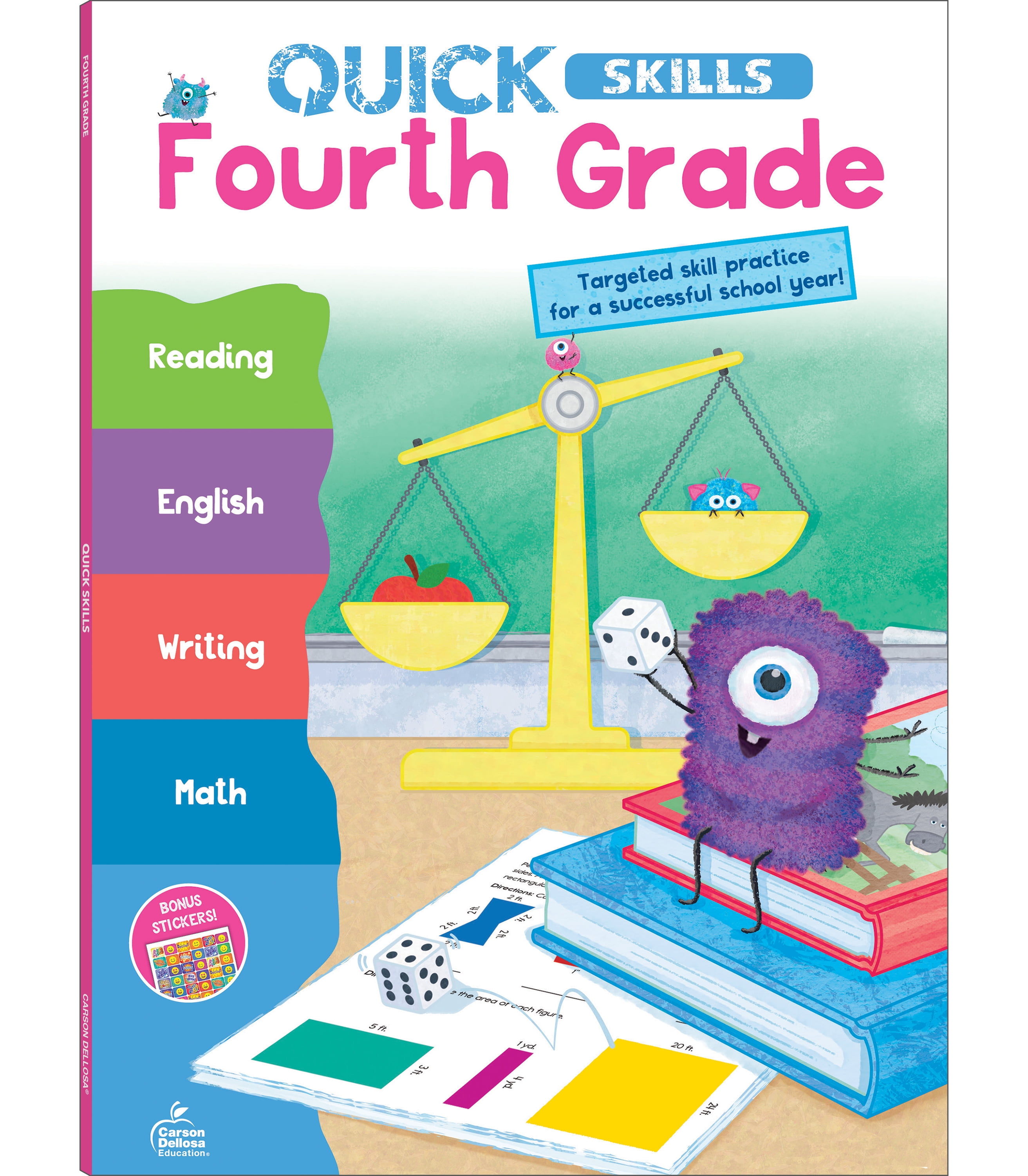 Carson Dellosa Quick Skills: Learning Math Study Book, 4th Grade ...