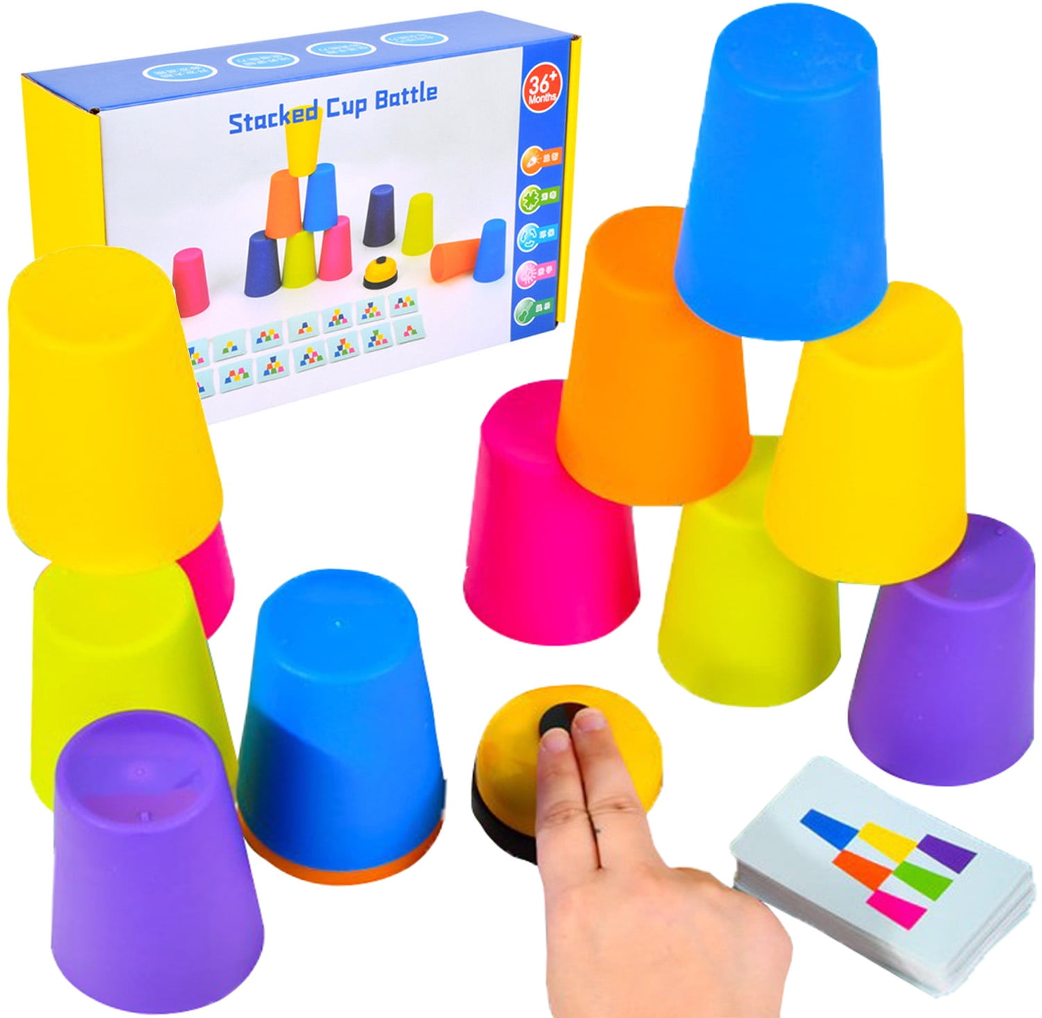 Quick Stacking Cups Games for Kids,Happon Speed Cup Game for Parent-Child Interactive ...