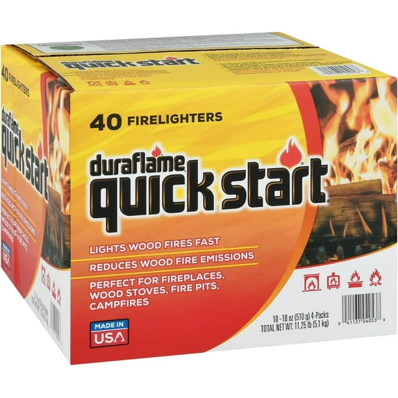 Quick Start Firelighters – 40 Count Case | Instant, Clean & Reliable ...