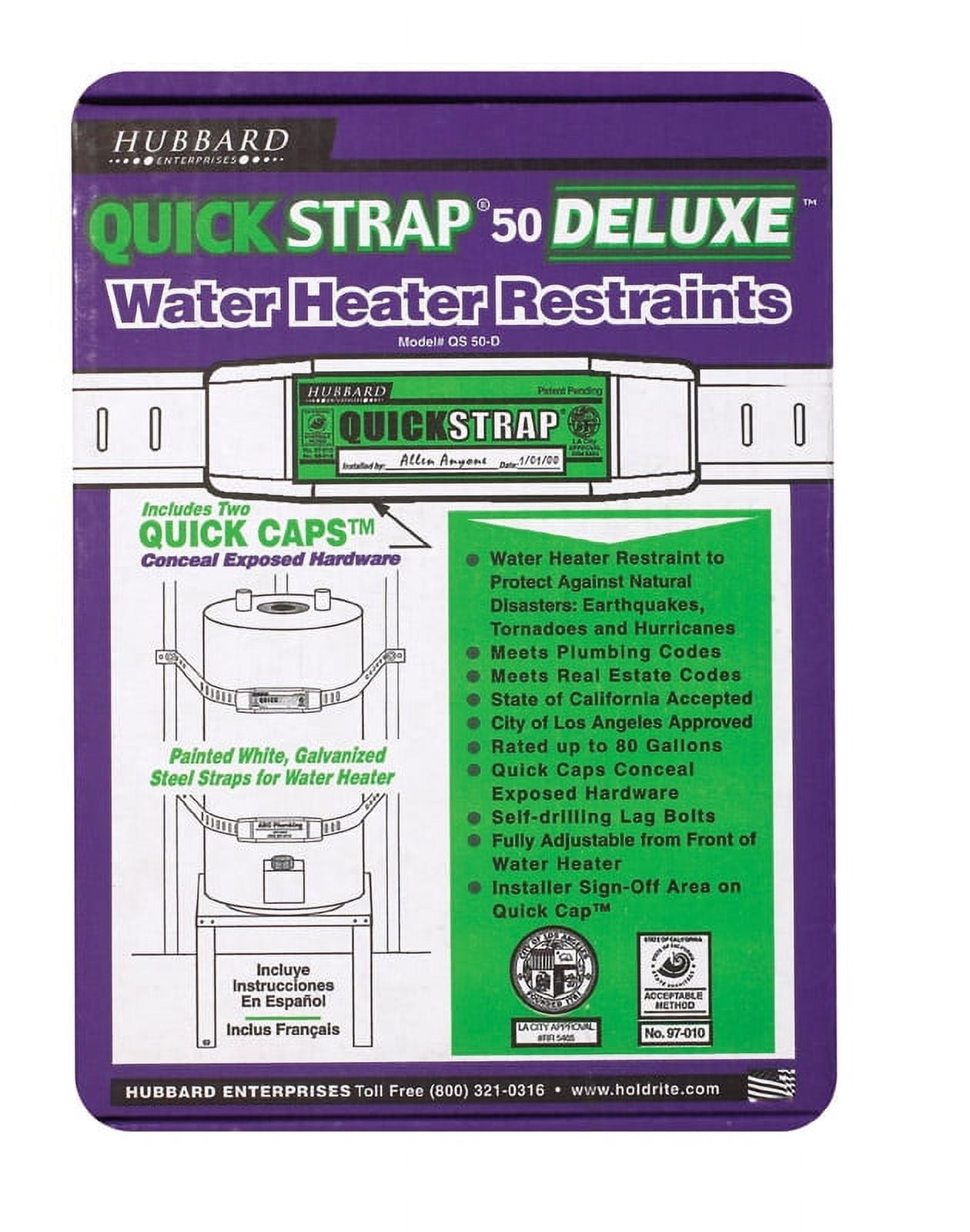 Quick Strap Deluxe Water Heater Restraints - Walmart.com