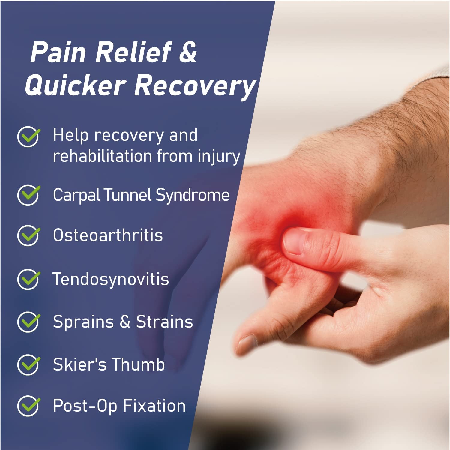 Quick-Strap Wrist & Thumb Spica Splint – Adjustable Support Brace for ...