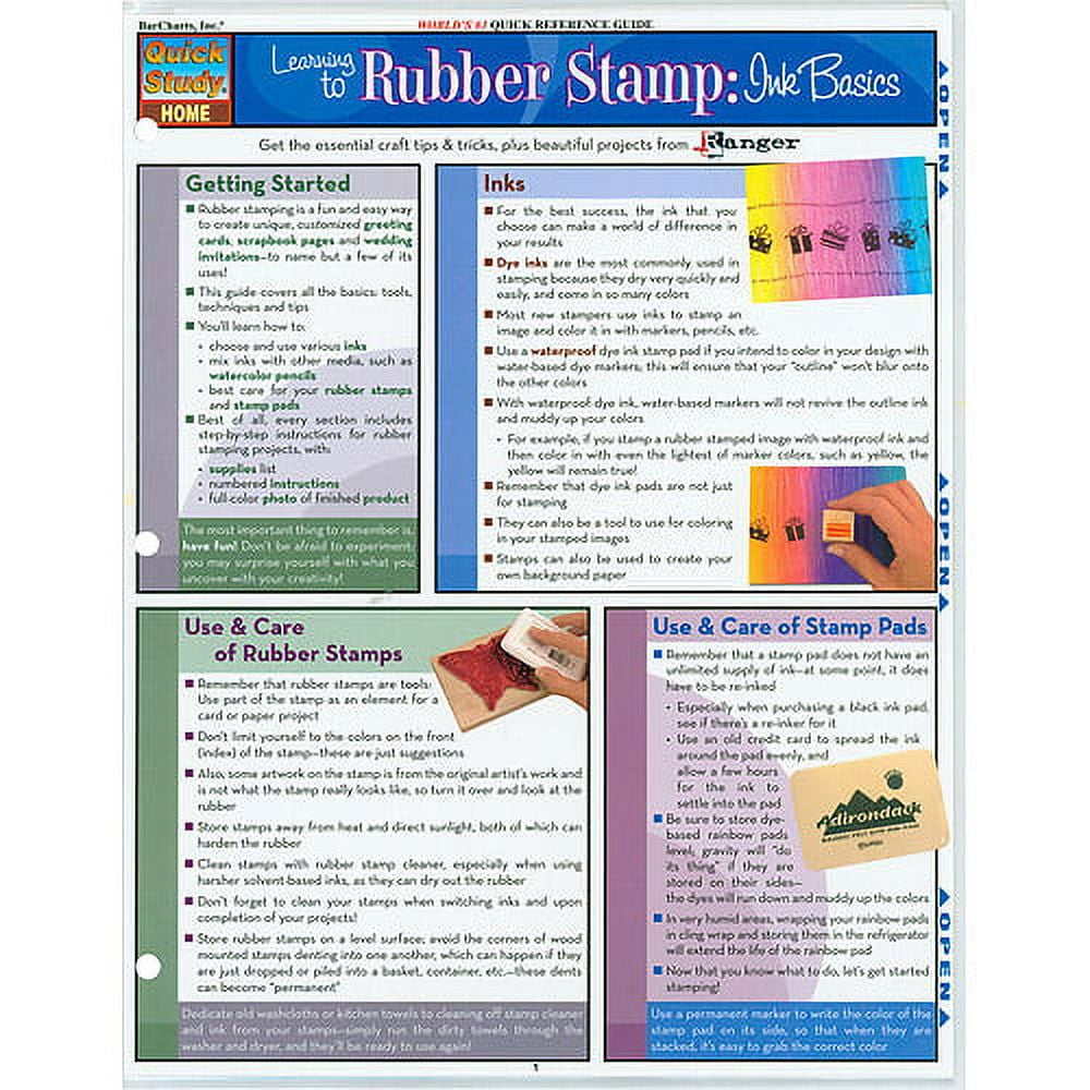 Quick Study Reference Guide, Rubber Stamp: Ranger Ink Basics - Walmart.com