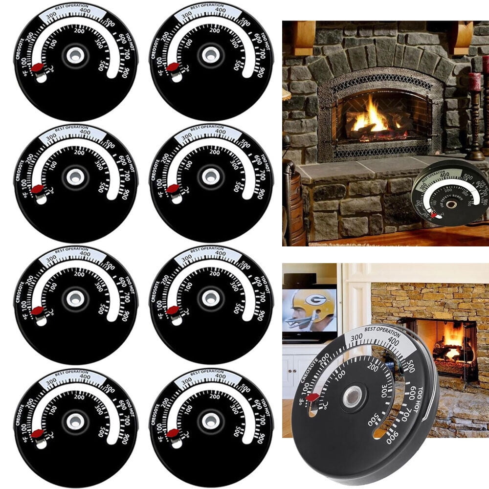 Quick USA 1-8X Magnetic Wood Stove Pipe Fire Heat Temperature Gauge ...