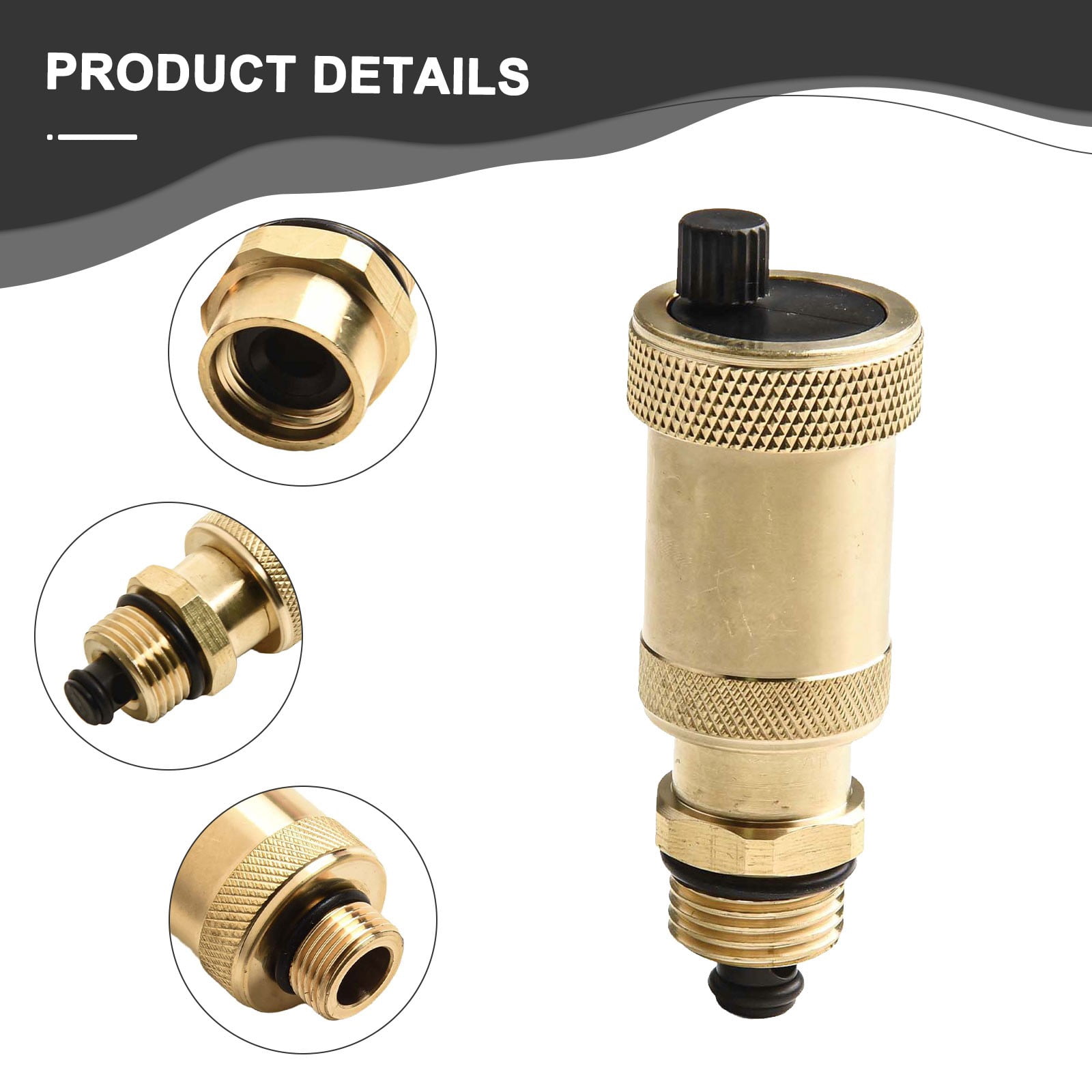Quick Vent Automatic Vent 1/2 3/8Inch Heating With Shut-off Valve Brass ...