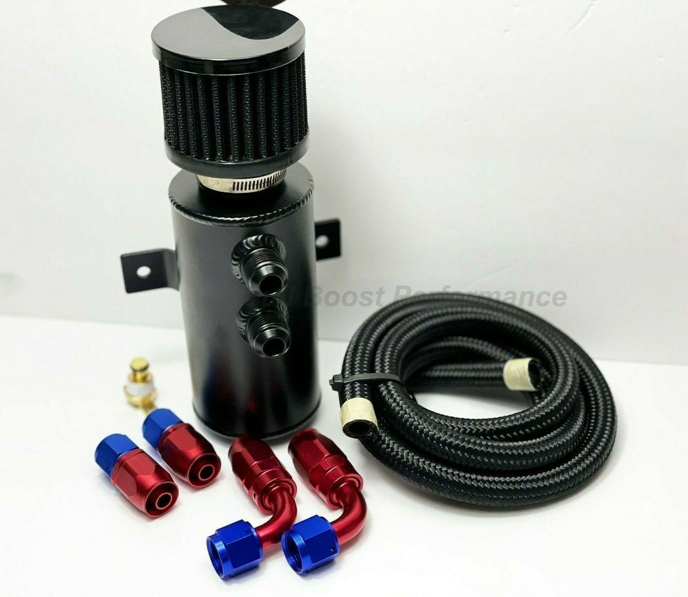 Quick Vent Oil Catch Can Hoses & Fittings Kit K Series K20 K24 10AN Red ...