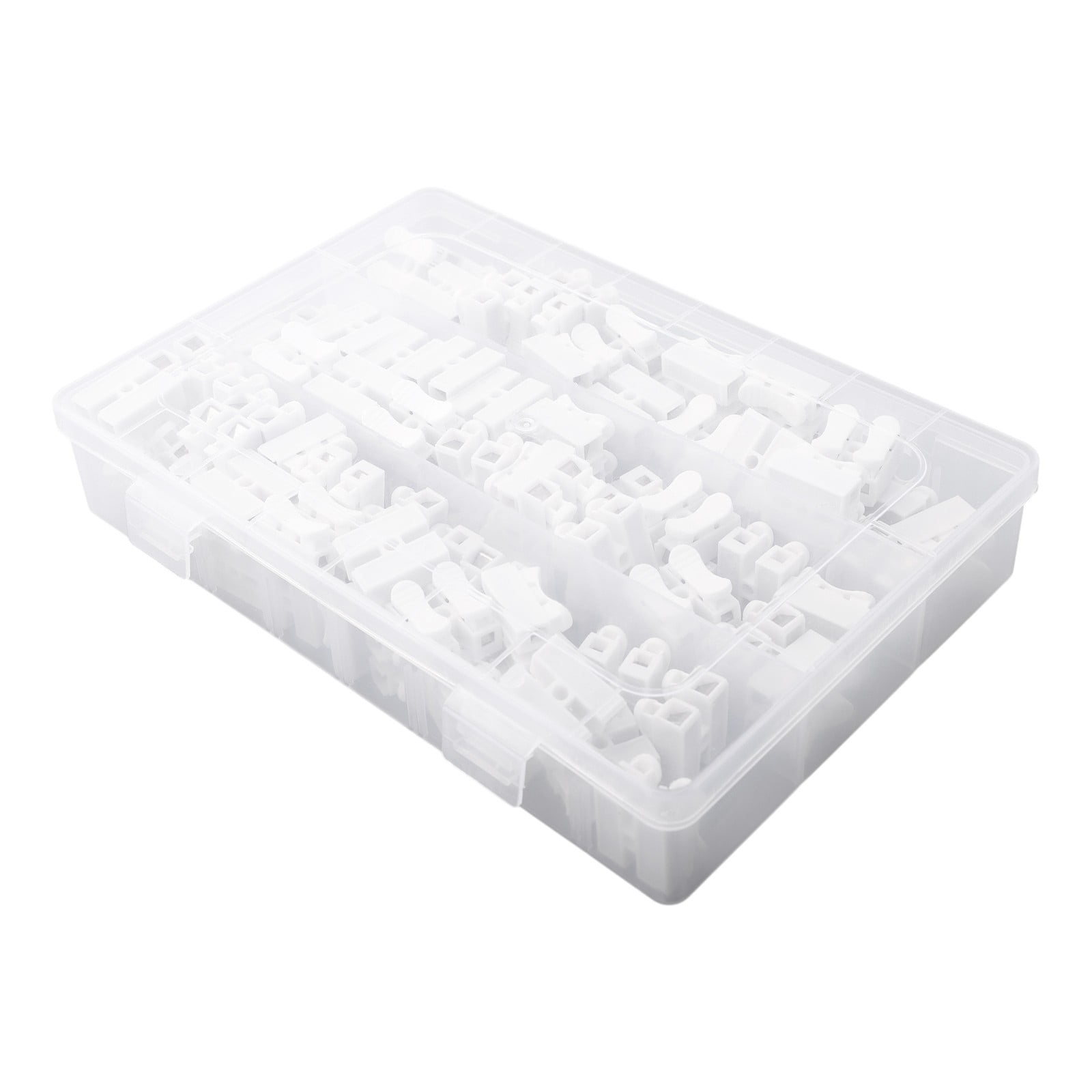 Quick Wire Cable Connector 10a 220v 2 Pin Push Terminal Block White Wiring Connector 100pcs