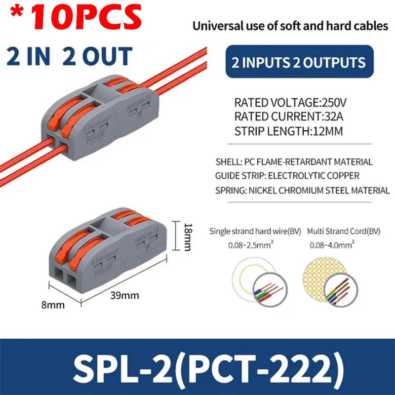 Quick Wire Connectors push-in Spring splicing Butt Wiring Connection ...