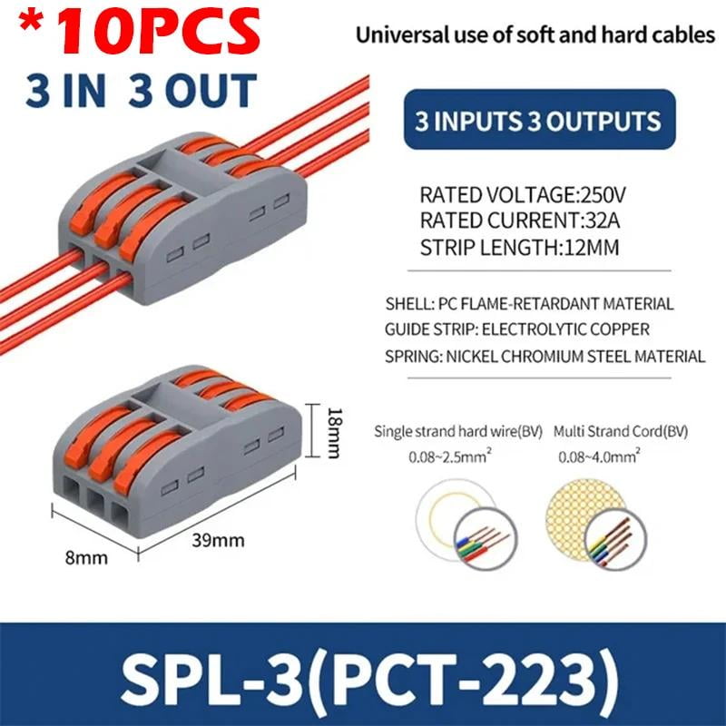 Quick Wire Connectors push-in Spring splicing Butt Wiring Connection ...