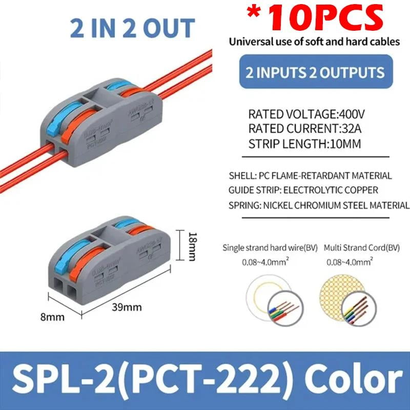 Quick Wire Connectors push-in Spring splicing Butt Wiring Connection ...