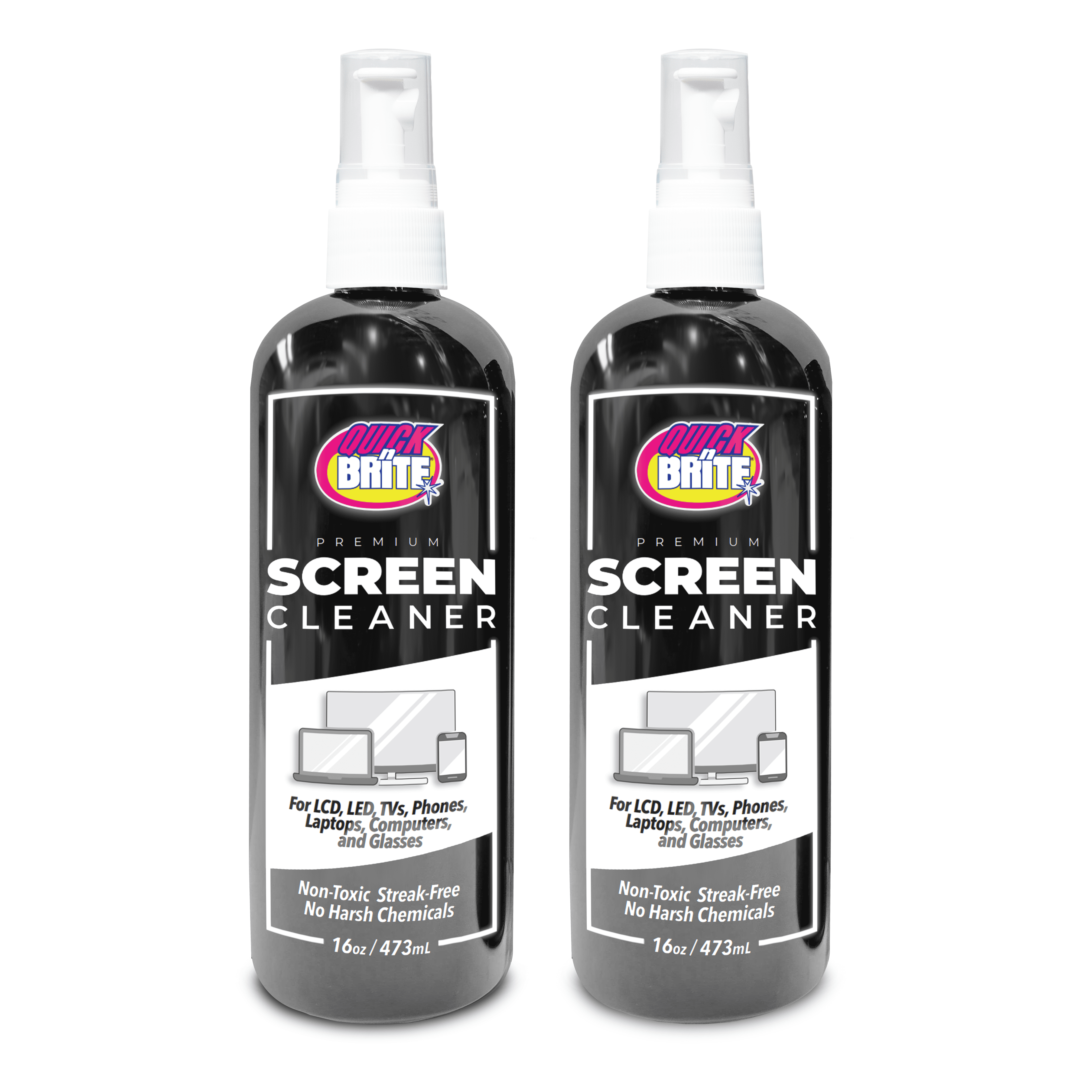 Quick ‘n Brite Screen Cleaner, for TV, Computers & Smartphones, 16 Fl ...