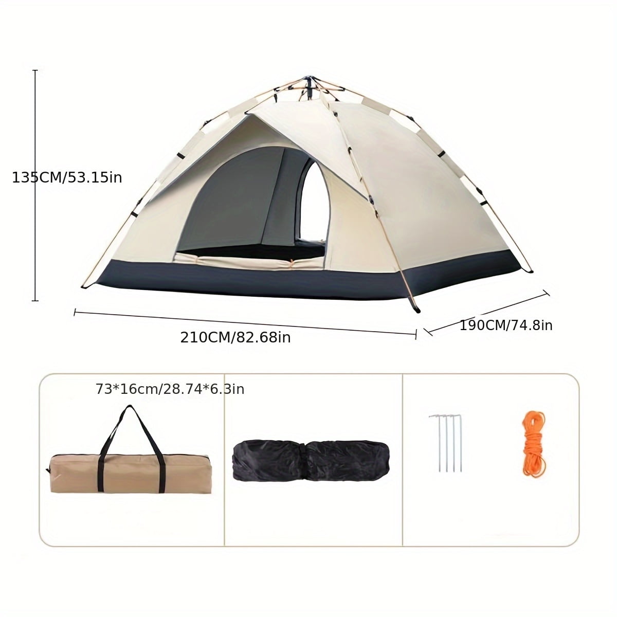 [Quick-open Camping Tent] 2-3/3-4 Person Automatic Quick-opening Tent ...