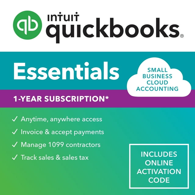 QuickBooks Online Essentials 2023 1-year subscription - Walmart.com