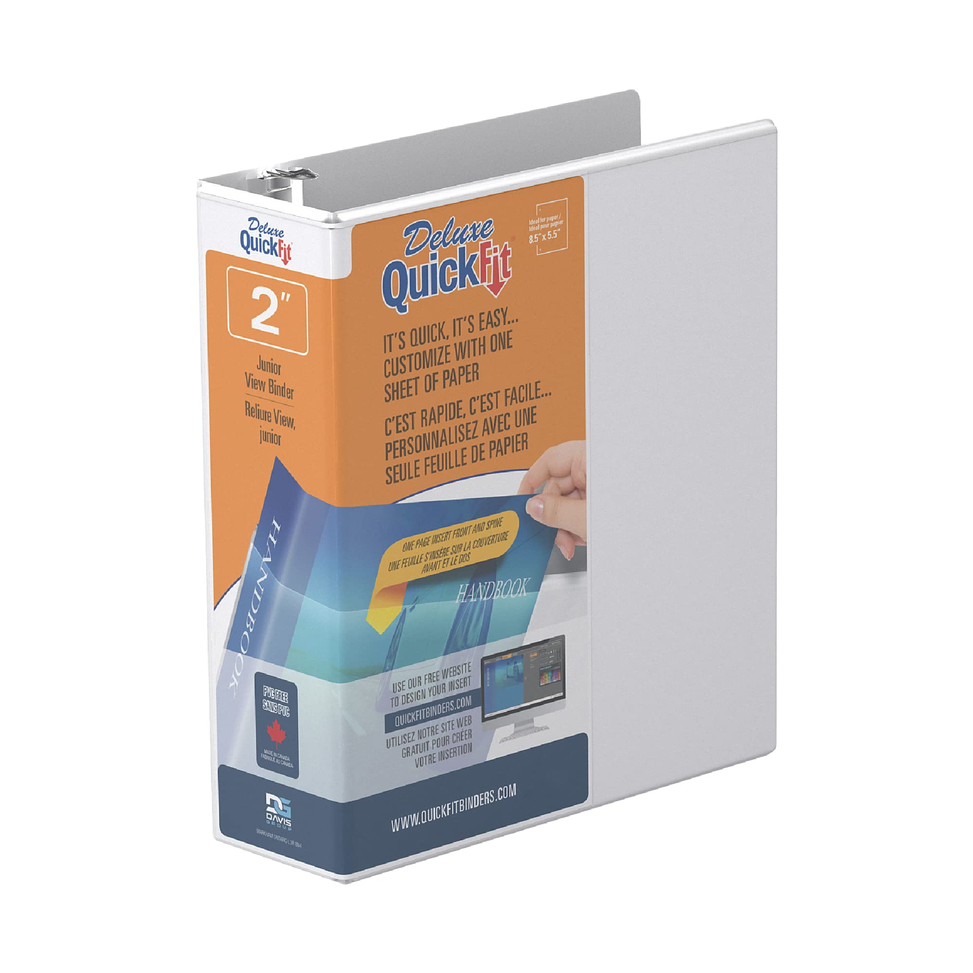 QuickFit Mini View 3 Ring Binder, Heavy-Duty Round-Ring Binder, 5.5" x ...