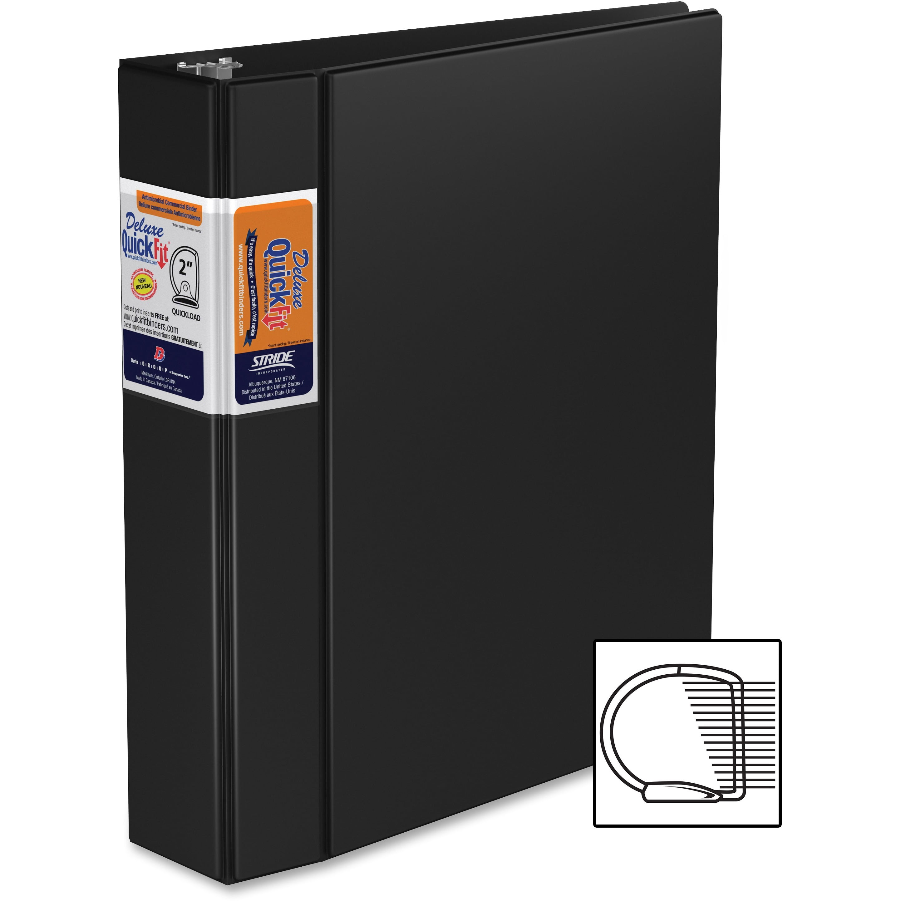 QuickFit, STW29031, Commercial D-Ring Binder, 1 Each, Black - Walmart.com
