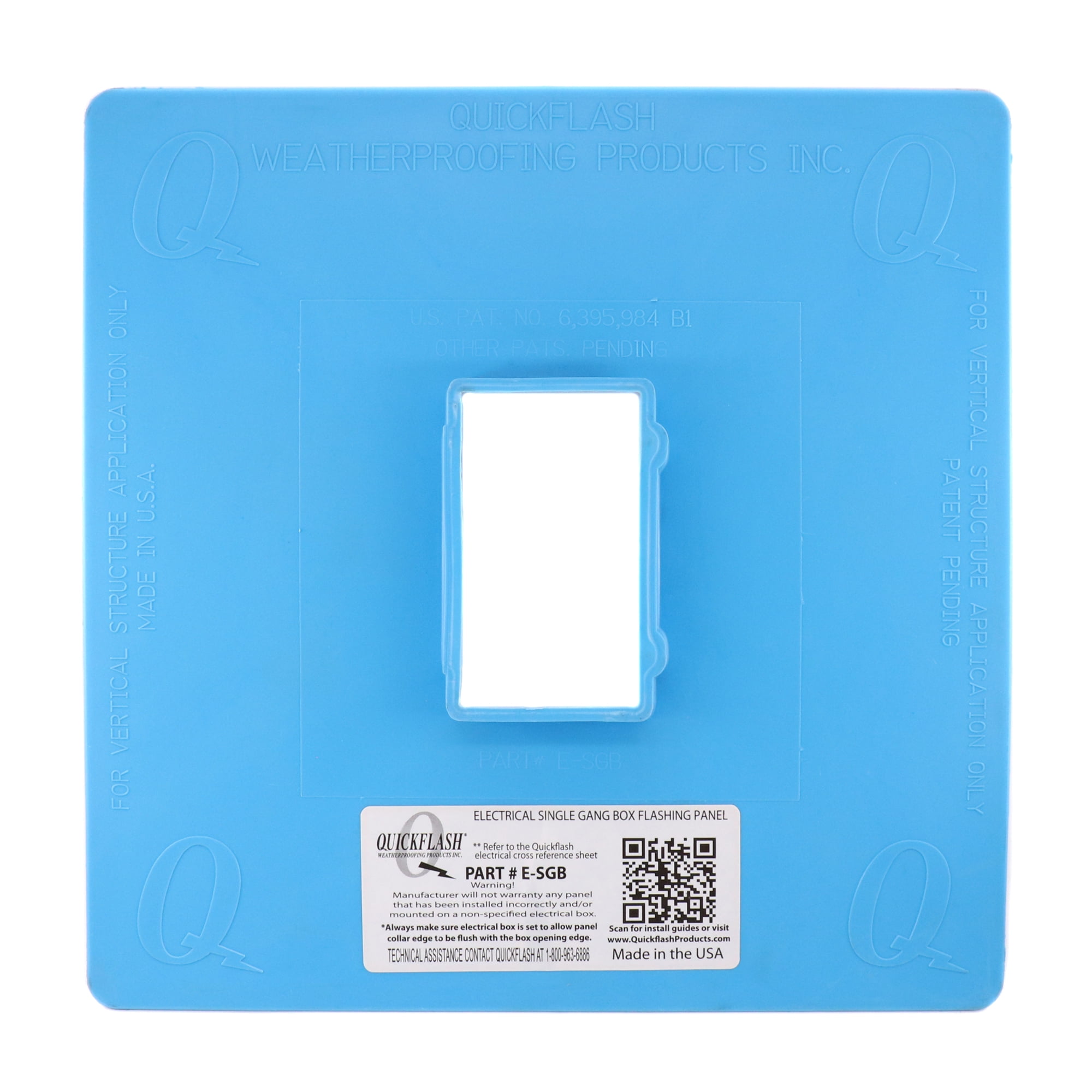 QuickFlash Weatherproofing Products E-SGB Single-Gang Box Flashing ...