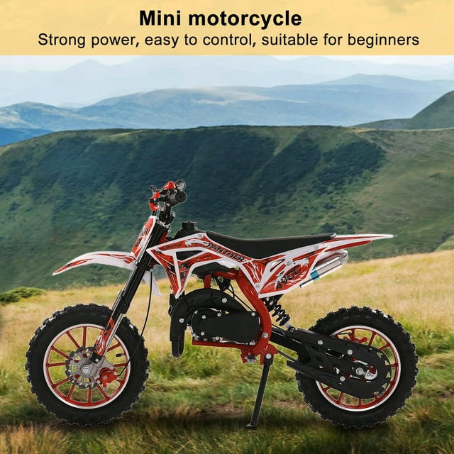 QuickGo 49cc 2-Stroke Kids Dirt Bike, Gas Power Motocross, Off Road Mini Motorcycle, Pocket ...