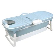 Portable Foldable Bathtub with Lid, Large Freestanding Soaking SPA Tub ...