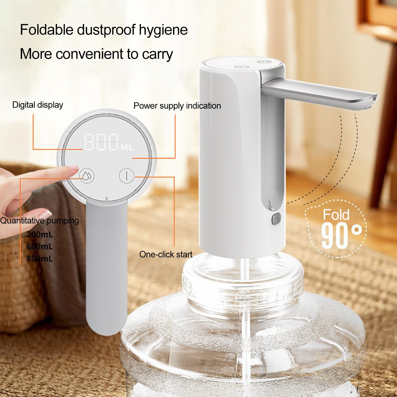 QuickGo Electric Water Pump with Foldable Spout Food-Grade Collapsible ...