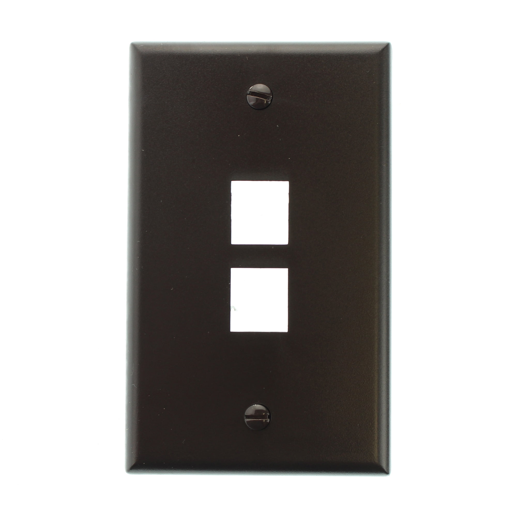 Leviton 41080-2BP QuickPort Wallplate, Single Gang, 2-Port, Brown ...