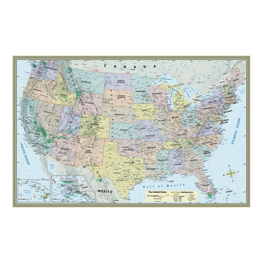 24x36 United States, USA, US Classic Elite Wall Map Mural Poster Folded ...