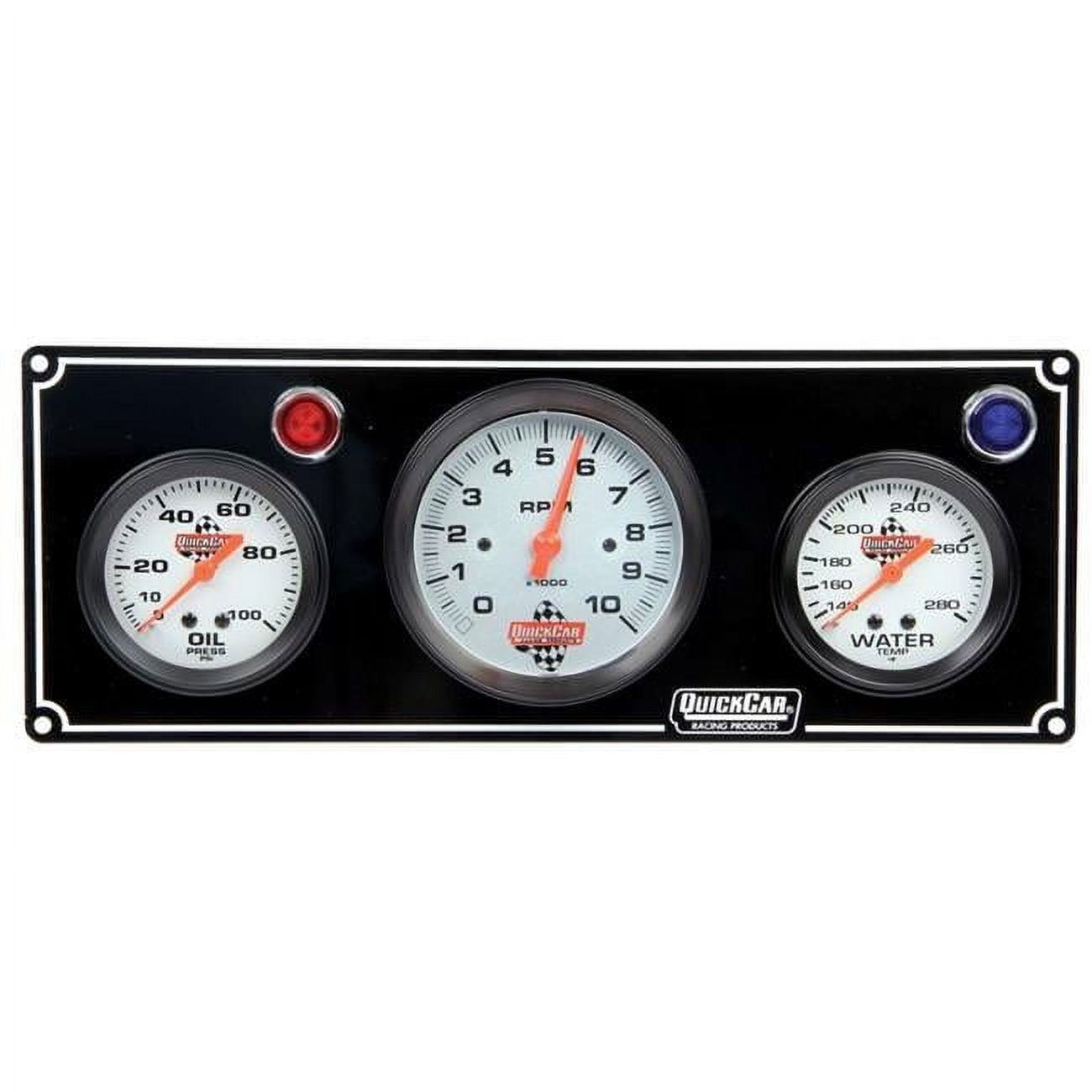 Quickcar Racing Products 2-1 Gauge Panel OP/WT w/ 3in Tach Black ...