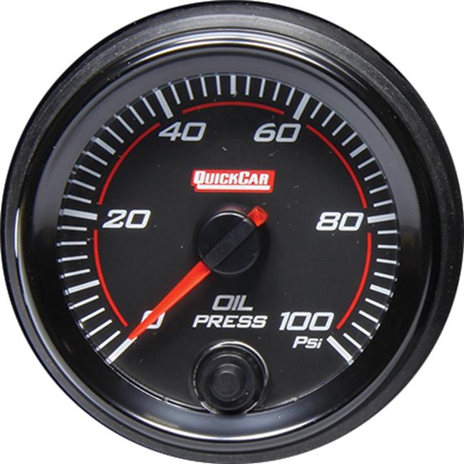 Quickcar Racing Products 69-003 0 - 100 PSI 2.62 in. Redline Gauge Oil ...