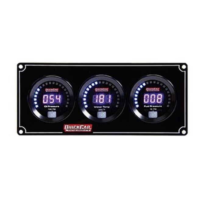 Quickcar Racing Products Digital 3 Gauge Oil Pressure-Water Temperature ...