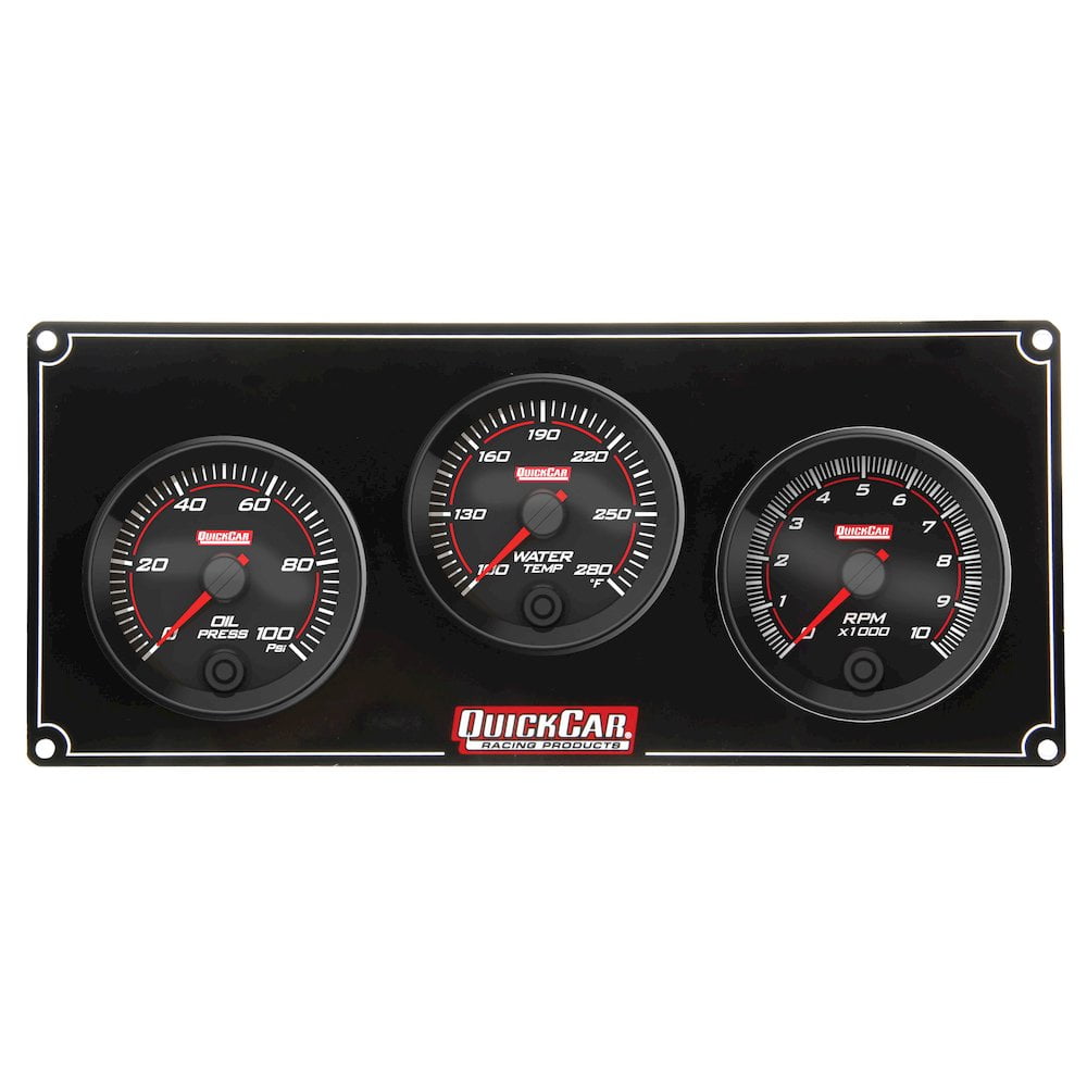 Quickcar Racing Products Redline 2-1 Gauge Panel OP/WT w/Recall Tach ...