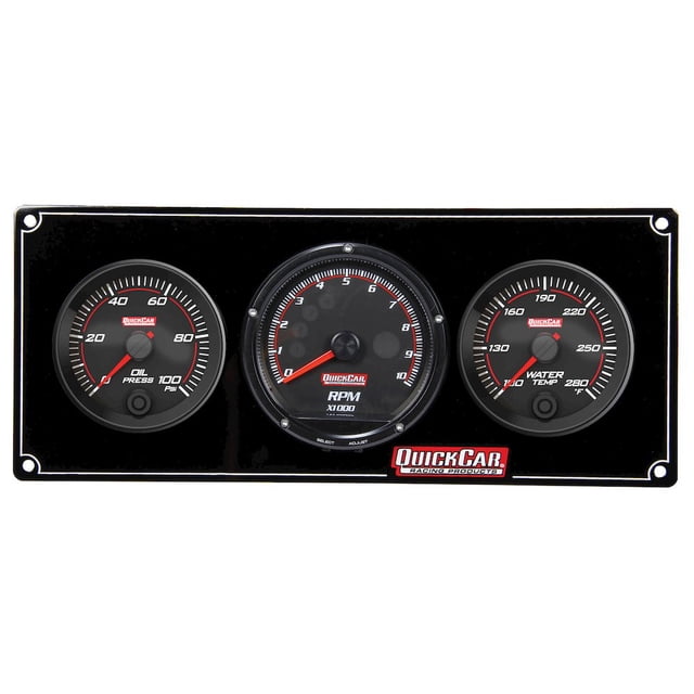 Quickcar Racing Products Redline 2-1 Gauge Panel OP/WT w/Recall Tach ...