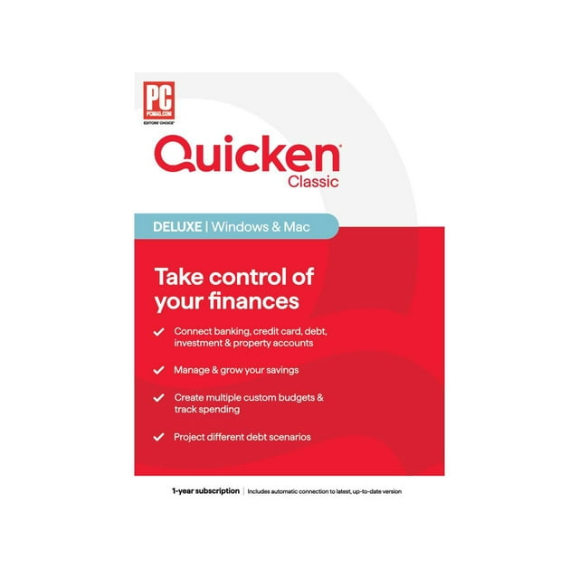 Quicken Classic Deluxe - 1 Year Subscription (Windows/Mac) [Key Card ...