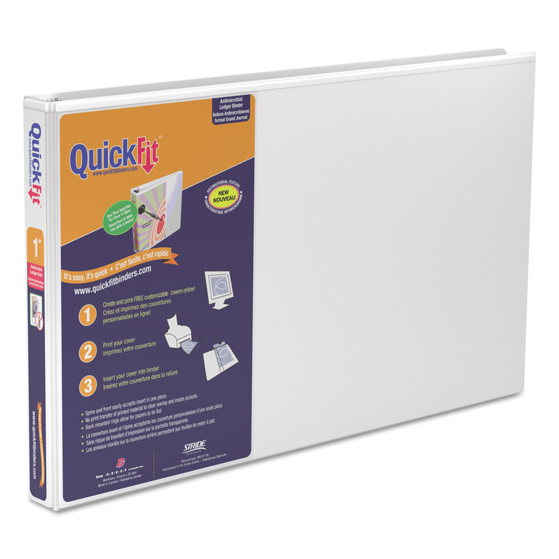 Quickfit Ledger D-Ring View Binder, 3 Rings, 1" Capacity, 11 X 17 ...