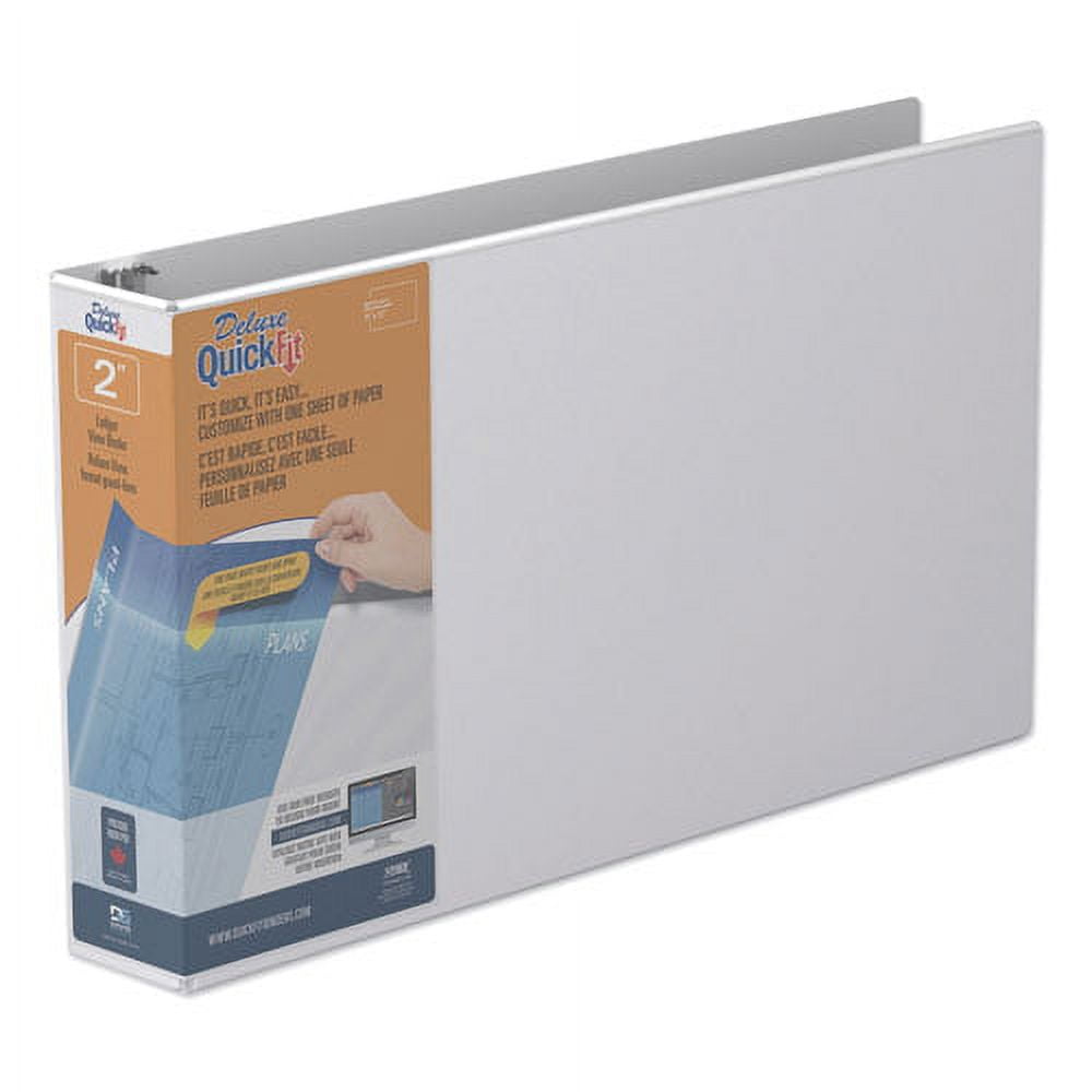 "Quickfit Ledger D-Ring View Binder, 3 Rings, 2"" Capacity, 11 X 17 ...