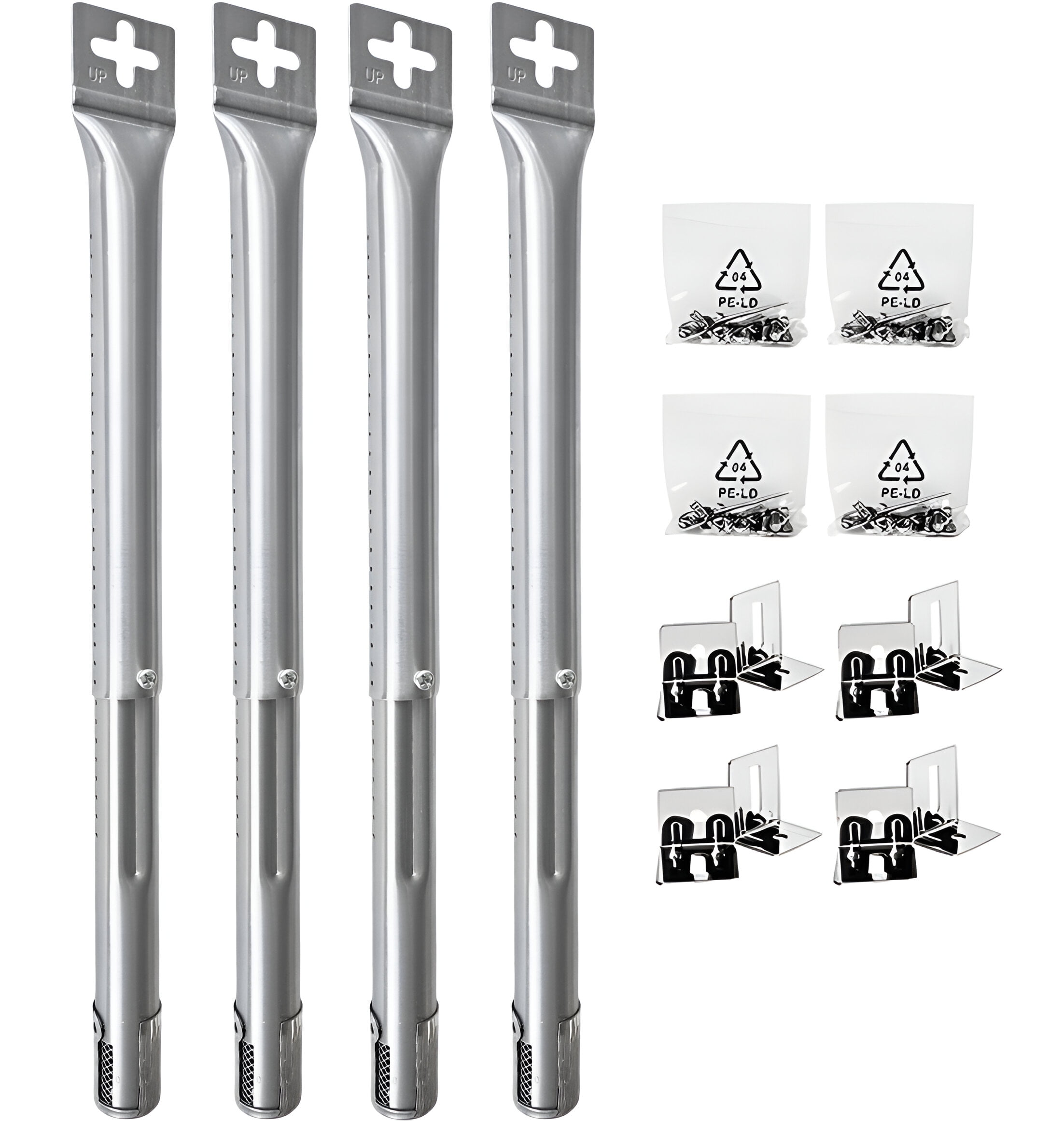Quickflame Set of 4 Universal Adjustable Burners for Gas Grills (12" to ...