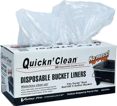 Quickn'Clean disposable paint bucket liners 30-Pack. fits Purdy® Dual ...