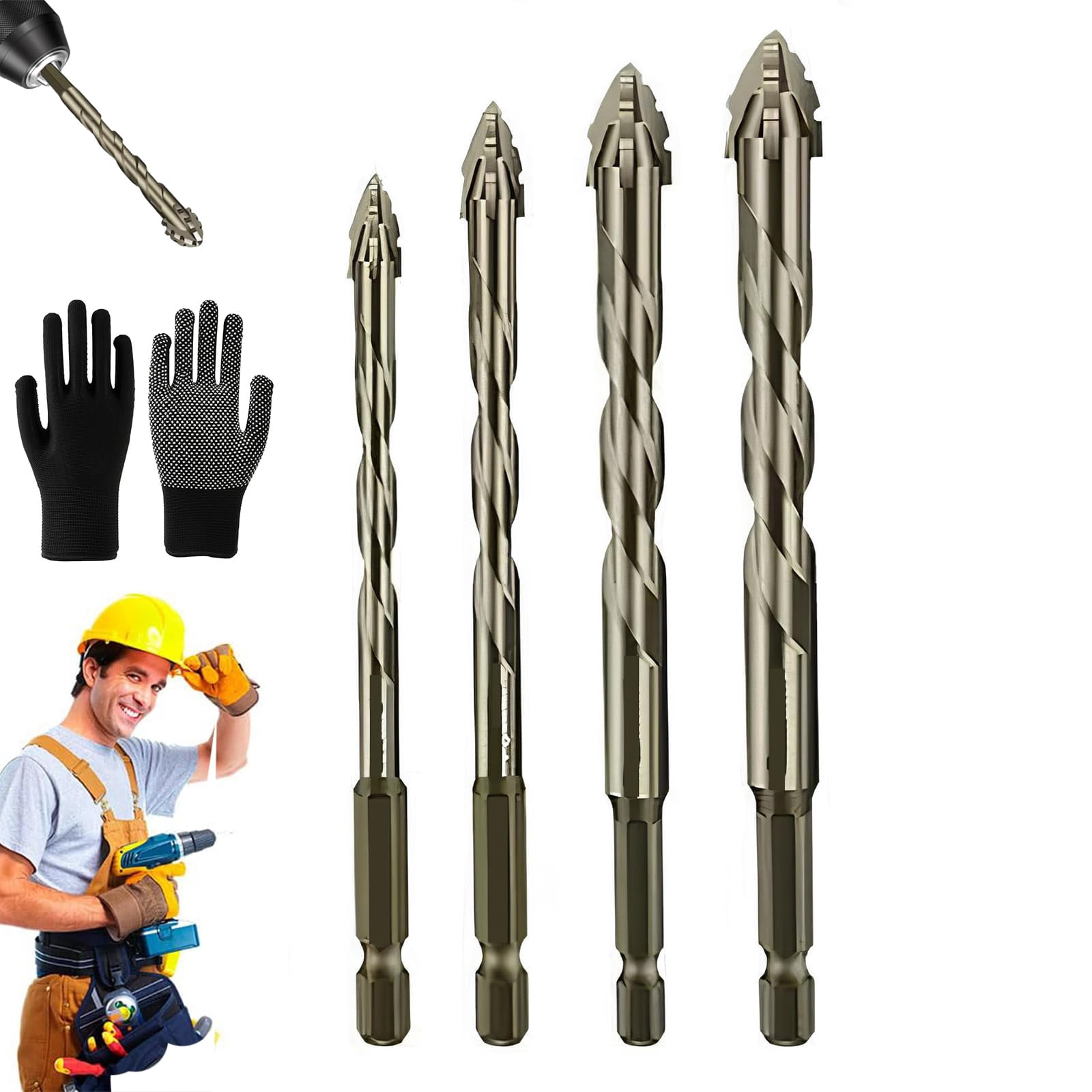 Quickpierce High-Performance Titanium-Coated Drill and Tap Set, Four ...