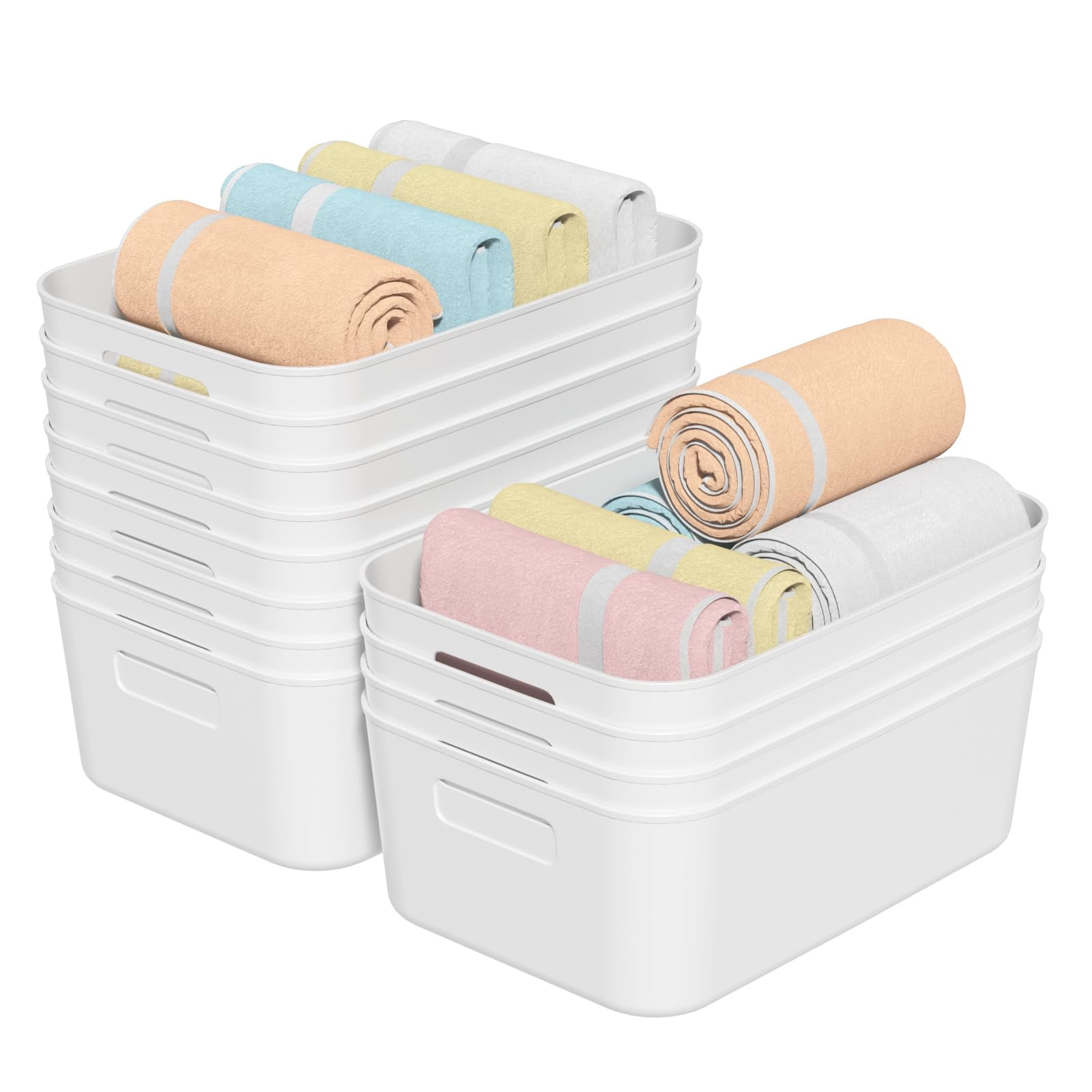 Quickquick 12 Packs Plastic Pantry Organizing Bins, Cupboard ...