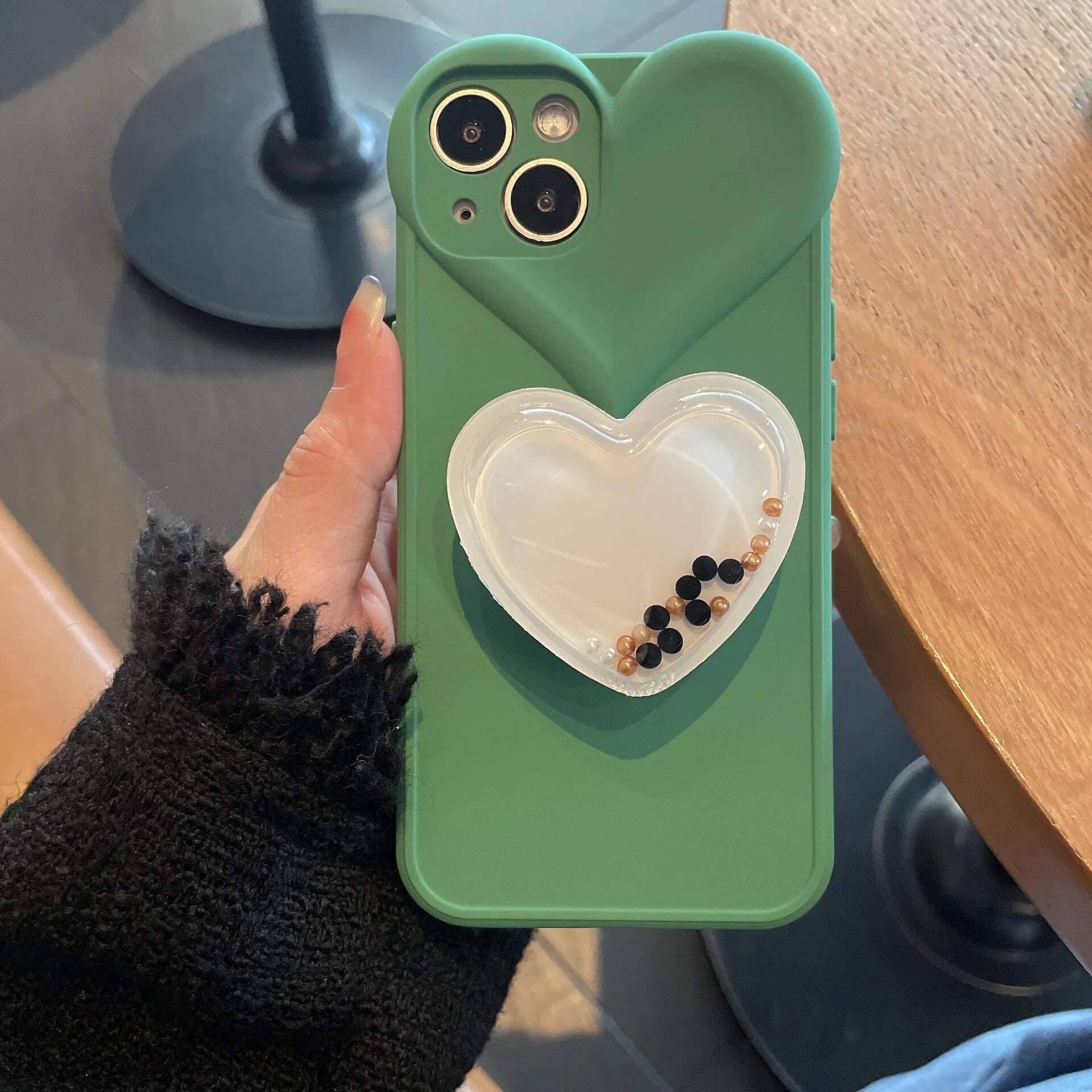 Quicksand Love Heart Finger Grip Holders For Phone Universal Popping Socket Griptok Expanding ...