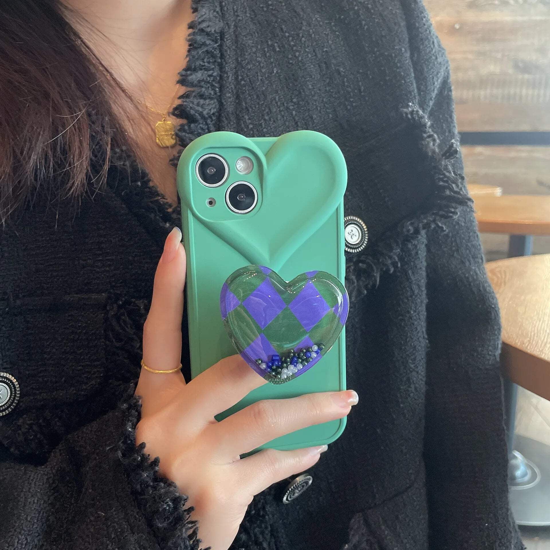 Quicksand Love Heart Finger Grip Holders For Phone Universal Popping Socket Griptok Expanding ...