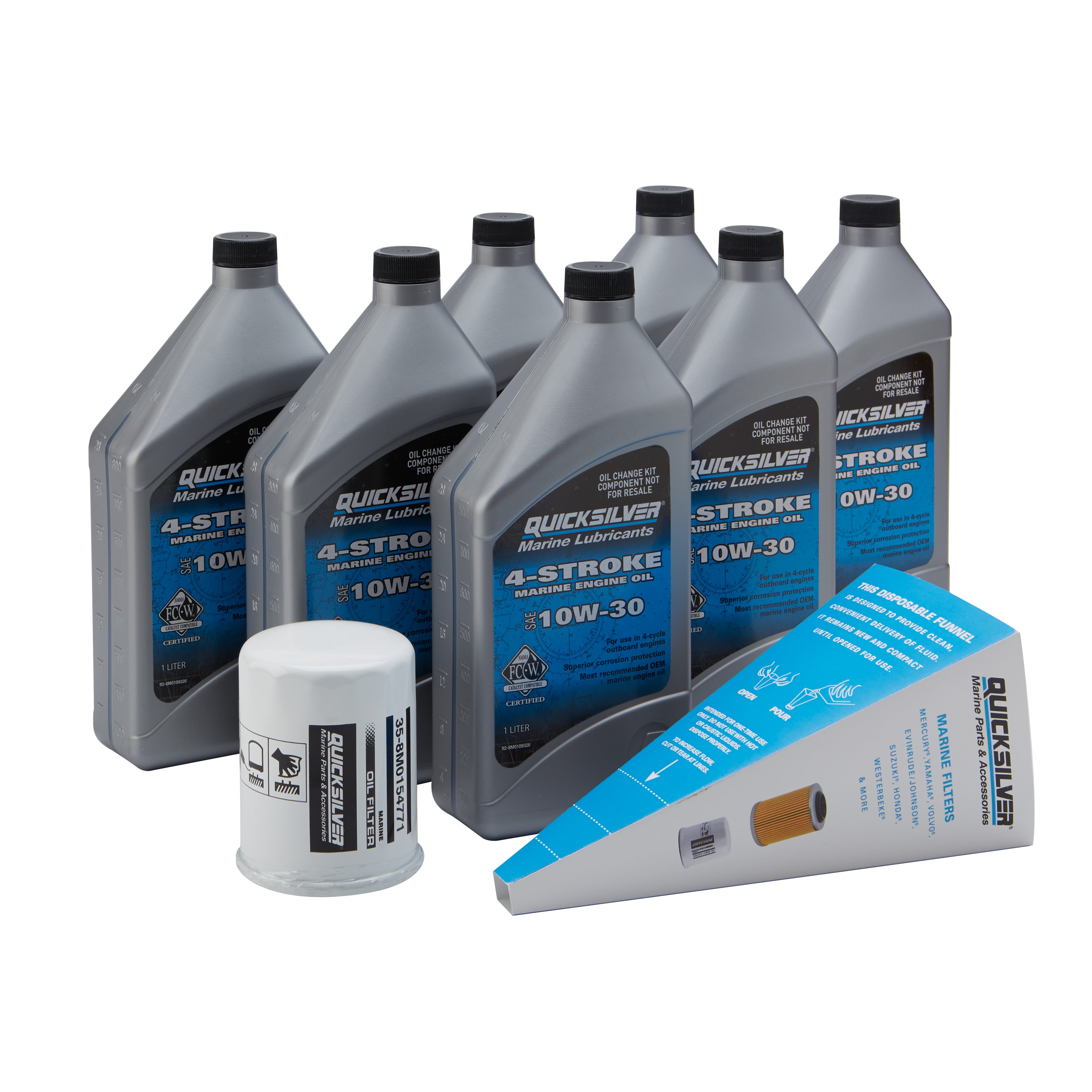 Quicksilver 10W-30 Oil Change Kit for 4-Stroke Yamaha F225 through F300 ...