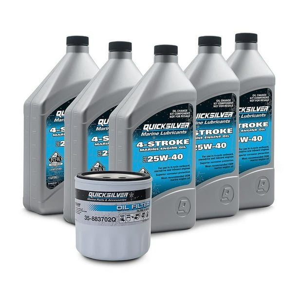 Quicksilver 25W-40 Sterndrive and Inboard V6 Oil Change Kit, Mercury ...