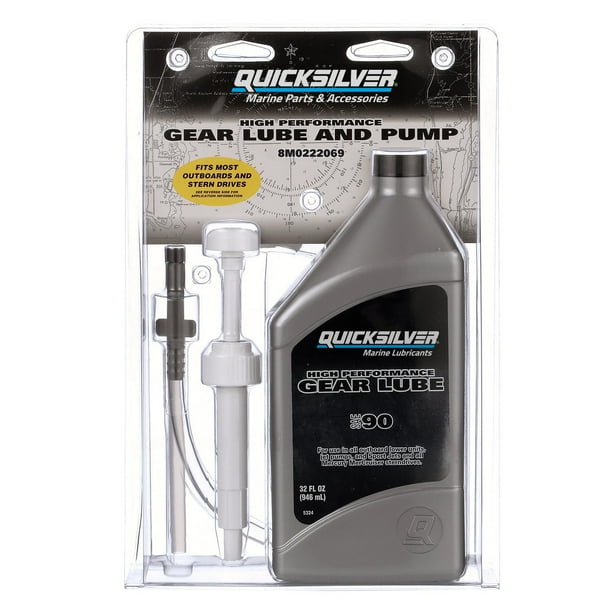 Quicksilver 8M0222069 SAE 90 High Performance Gear Lube and Pump Kit ...