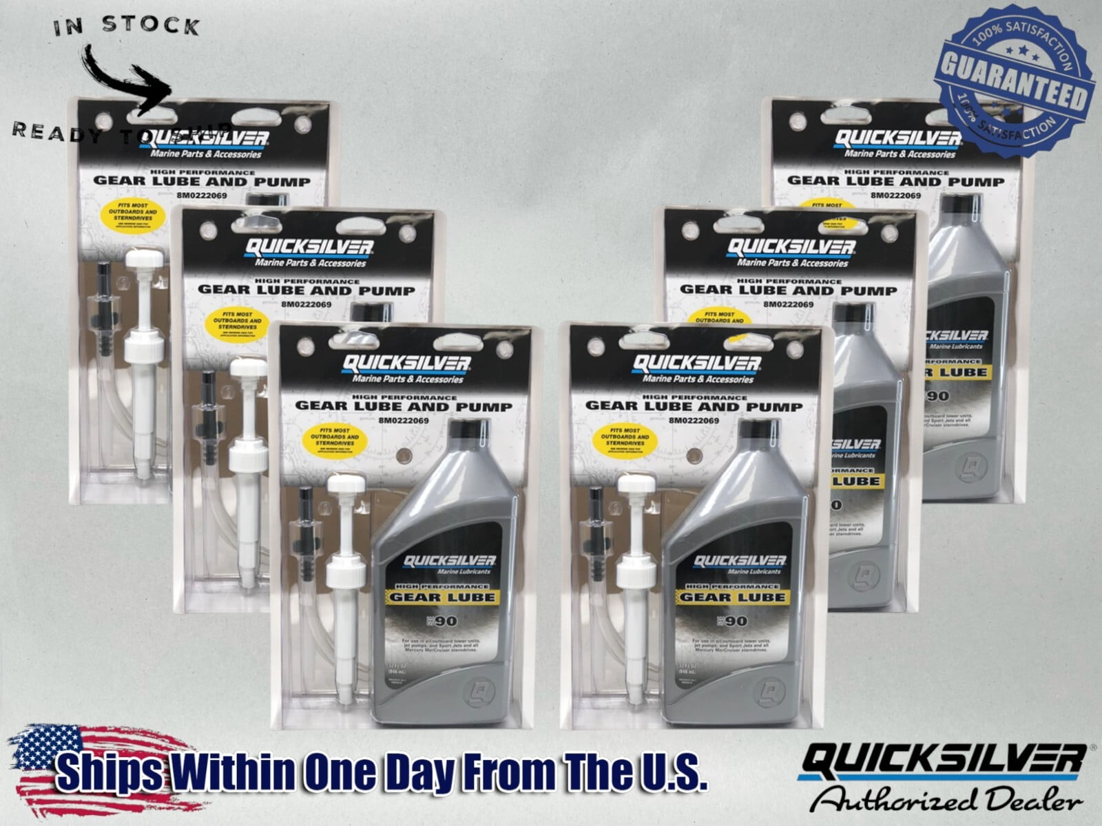Quicksilver OEM SAE-90 High Perf Gear Lube Quart and Pumps 92-8M0222069 ...