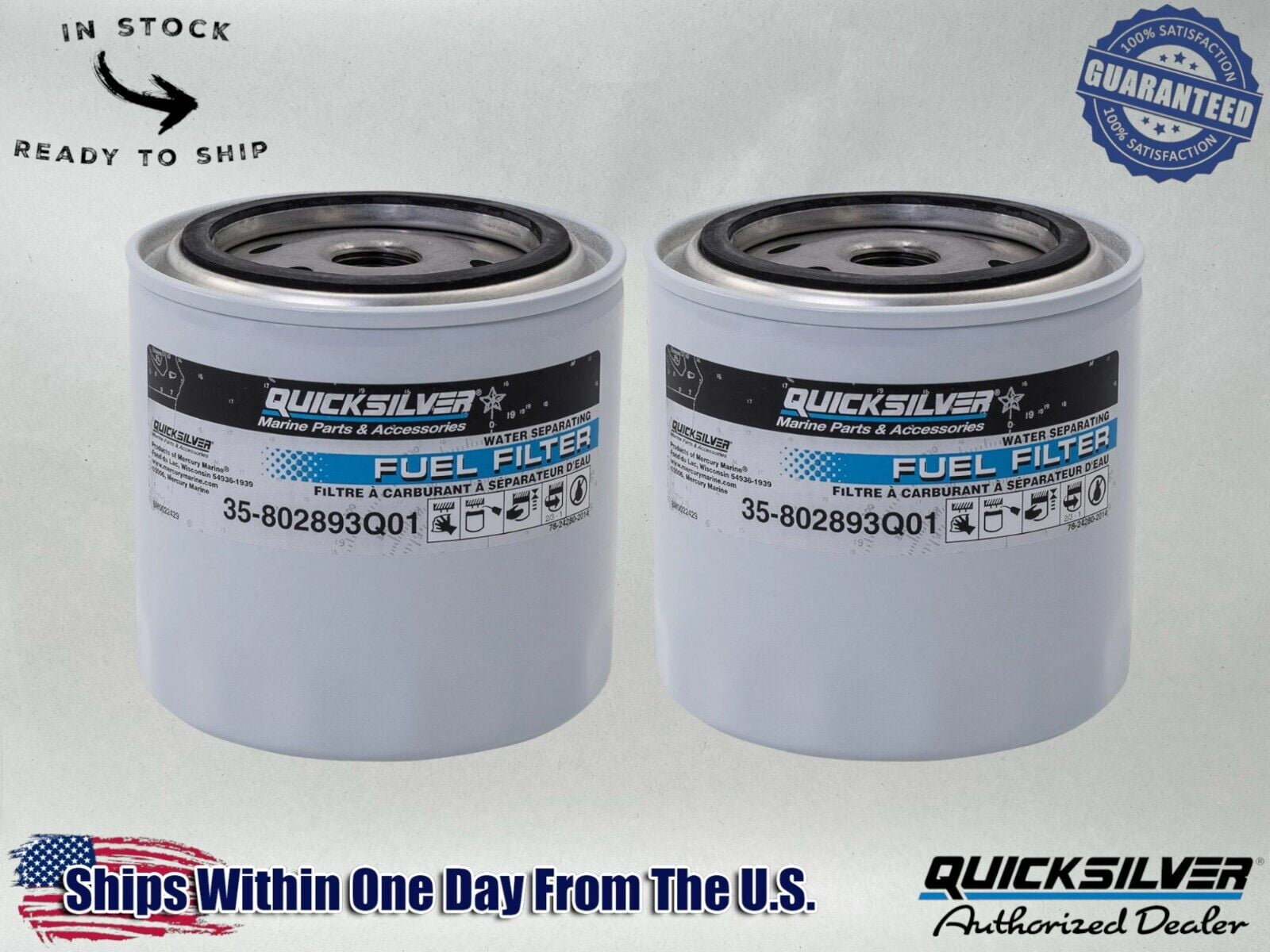 Quicksilver OEM Water Sep Fuel Filter Outboard and MerCruiser 802893Q01 ...