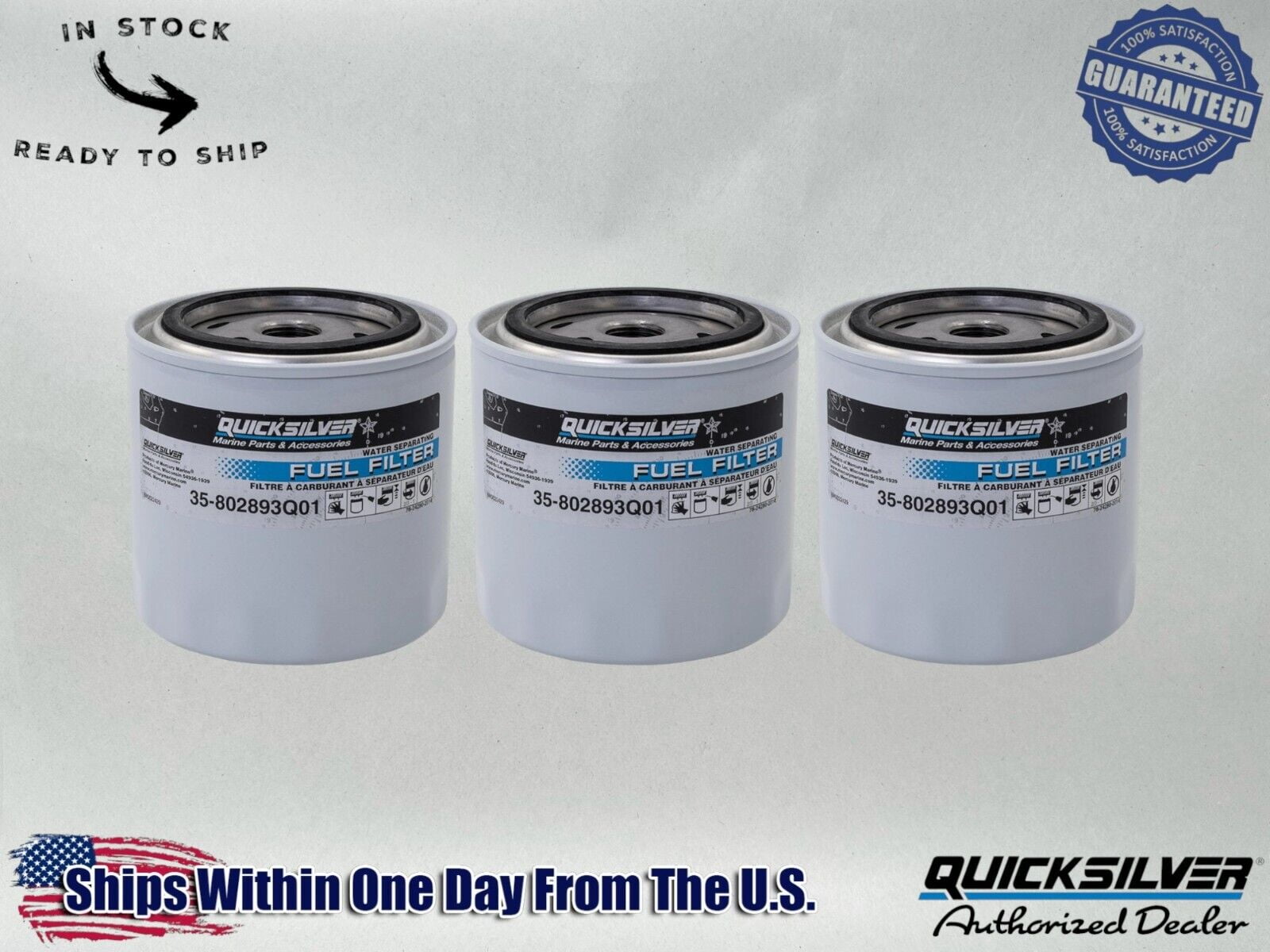 Quicksilver OEM Water Sep Fuel Filter Outboard and MerCruiser 802893Q01 ...