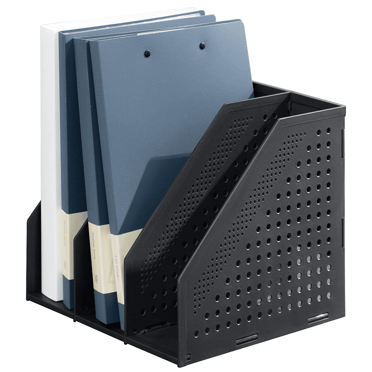 Quickwittc Collapsible Magazine File Holder Magazine Rack, 3 Vertical ...