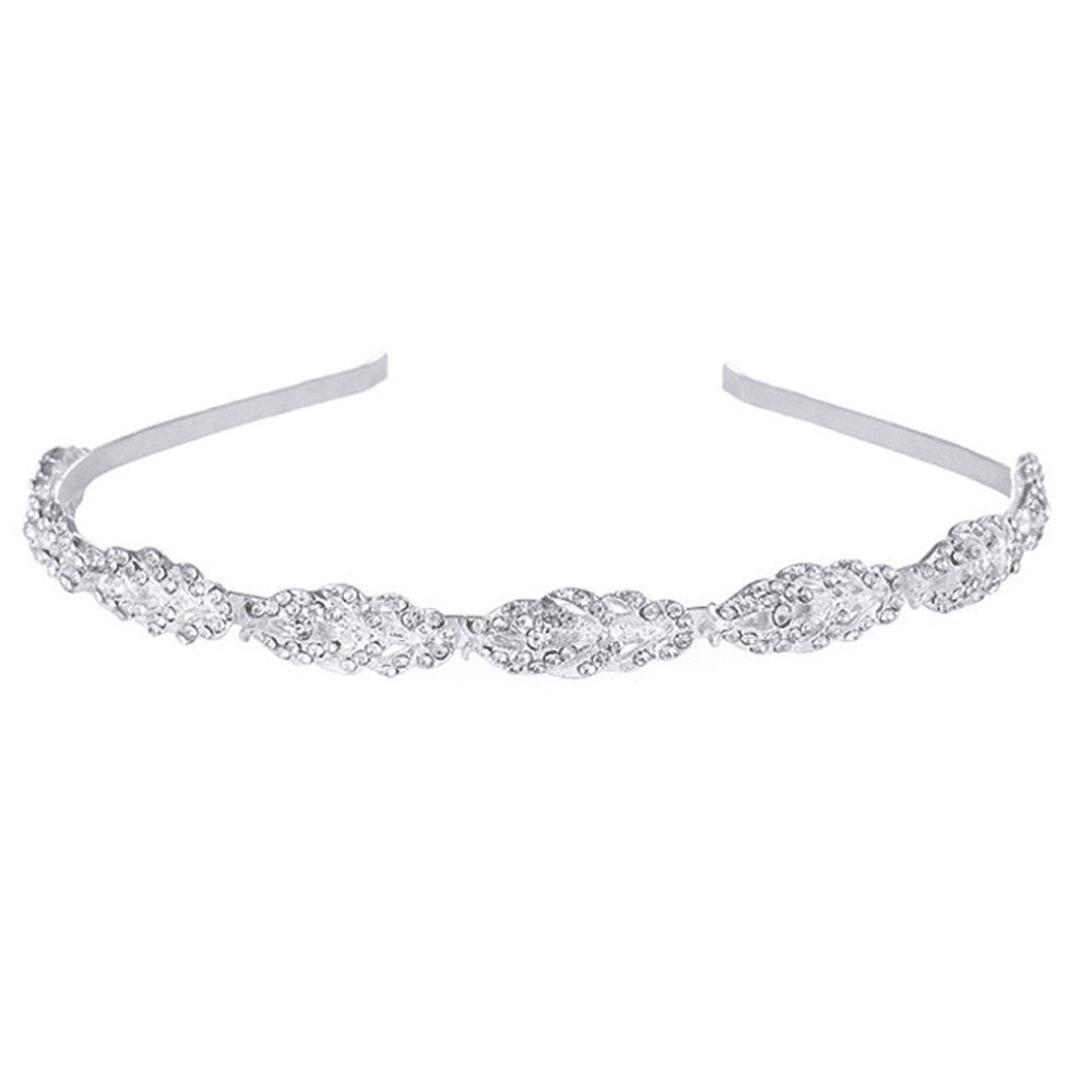 Quickwittc Flower Design Rhinestone Crystal Wedding Headband Bridal ...