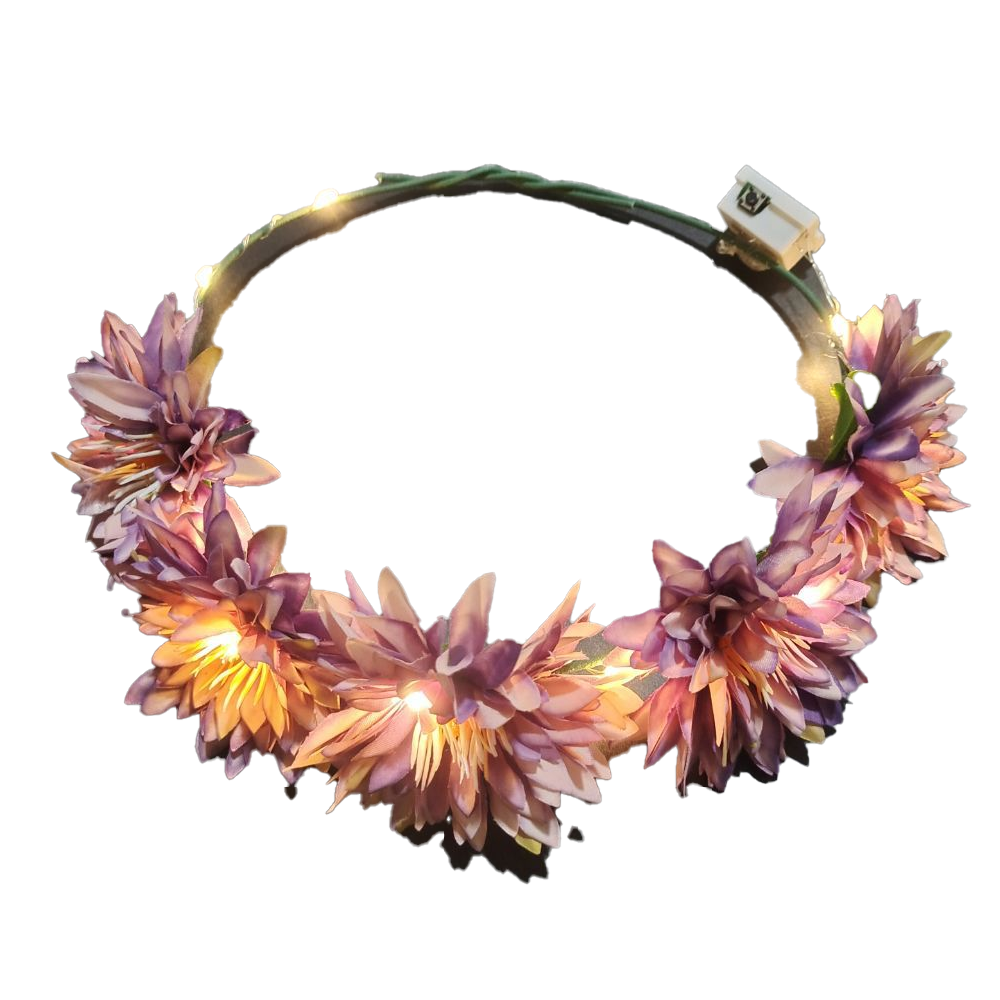 Quickwittc LED Flower Crown, Flower Wreath Headband Luminous Led Flower ...